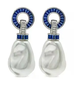 JUWELINA PARIS Baroque Pearl Drop Earrings - Silver