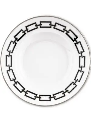 GINORI 1735 Catene Nero Soup Plate - White