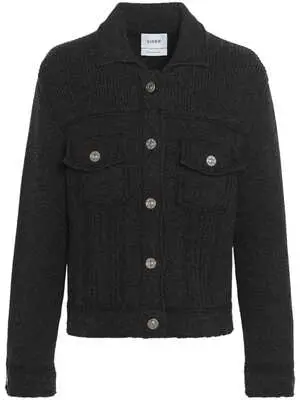 BARRIE Contrast-stitch Knitted Jacket - Black