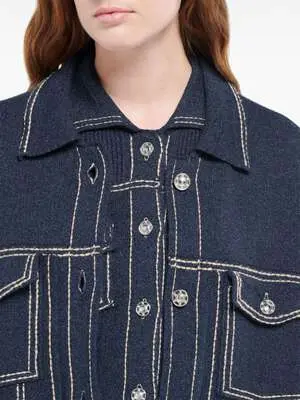 BARRIE Contrast-stitching Denim-effect Jacket - Blue