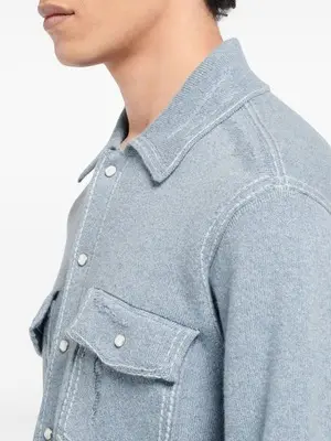 BARRIE Knitted Overshirt - Blue