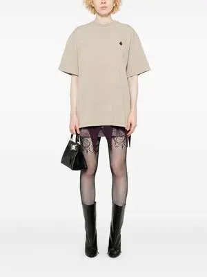 AVAVAV Embroidered Logo T-shirt - Neutrals