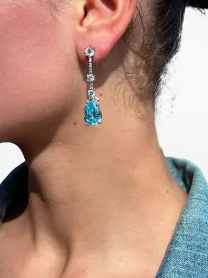 JUWELINA PARIS Aquamarine Drop Earrings