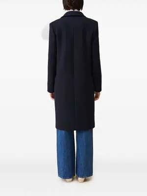 Claudie Pierlot Mid-Length Wool-Blend Coat In Blue - 50% Off