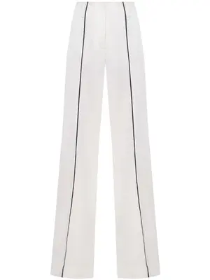 A.M.G. Contrast-piping Wide Leg Trousers