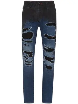 Philipp Plein Leather Pocket Super-straight Jeans