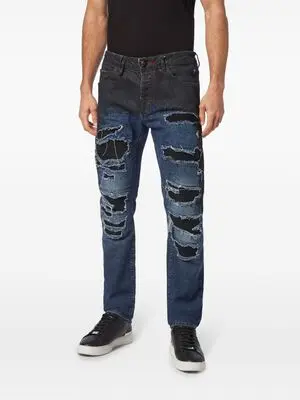 Philipp Plein Leather Pocket Super-straight Jeans