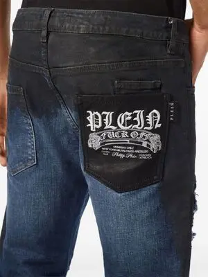 Philipp Plein Leather Pocket Super-straight Jeans