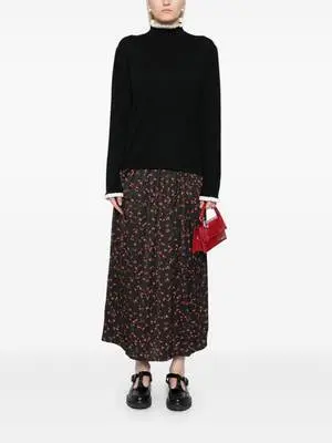 AGNES B. Graphic Print A-line Skirt
