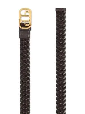 Philipp Plein Logo Buckle Leather Belt - Brown