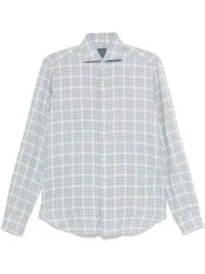 BARBA NAPOLI Checked Shirt - Blue