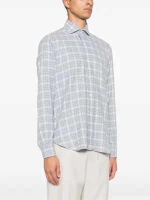 BARBA NAPOLI Checked Shirt - Blue