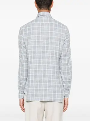 BARBA NAPOLI Checked Shirt - Blue