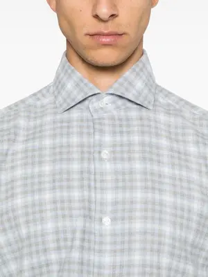 BARBA NAPOLI Checked Shirt - Blue