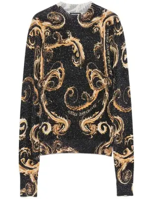 Versace Chromo Couture-print Sweater - Black