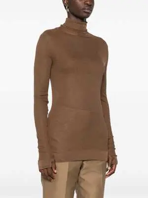 LEMAIRE High-neck Sweater - Brown