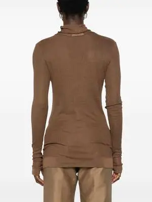 LEMAIRE High-neck Sweater - Brown