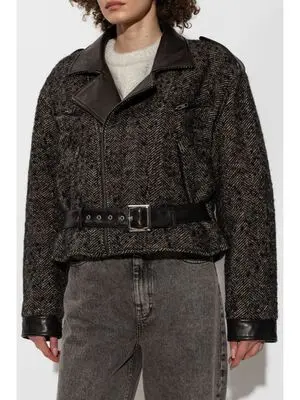 R13 Herringbone-pattern Biker Jacket