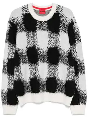 Hugo Plaid Jacquard Sweater - White