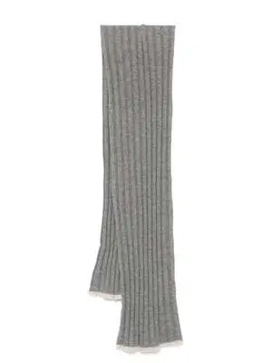 Brunello Cucinelli Ribbed Scarf - Grey
