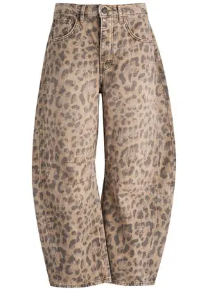 Free People Print Barrel-leg Jeans