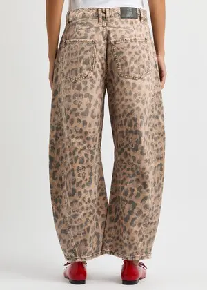 Free People Print Barrel-leg Jeans