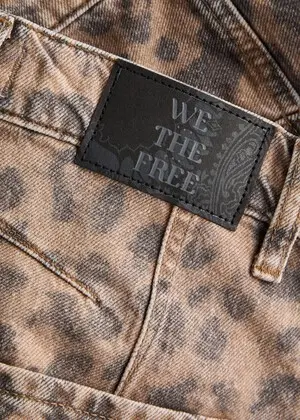 Free People Print Barrel-leg Jeans