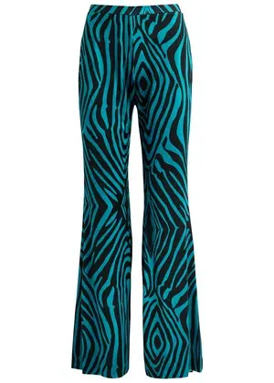 Diane Von Furstenberg Ruthette Printed Velvet Trousers