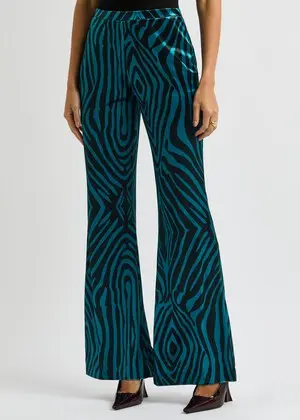 Diane Von Furstenberg Ruthette Printed Velvet Trousers
