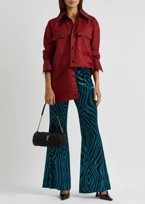 Diane Von Furstenberg Ruthette Printed Velvet Trousers
