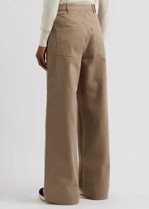 Moncler Wide-leg Stretch-cotton Trousers