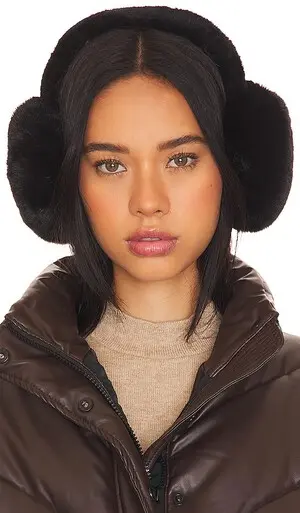 Hat Attack Oversized Faux Fur Earmuff - Black