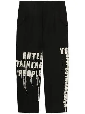 Yohji Yamamoto Embroidered Trousers - Black