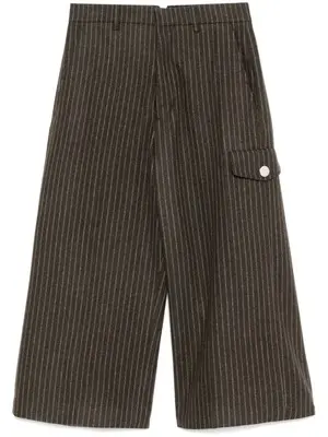 AMI Paris Striped Cropped Trousers