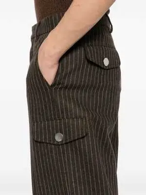 AMI Paris Striped Cropped Trousers