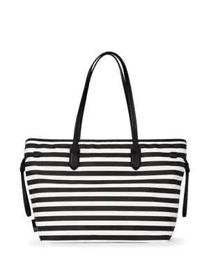 Karl Lagerfeld Ikon Karl Striped Tote Bag - Black