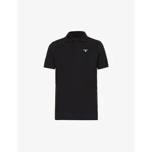 Barbour Brand-embroidered Ribbed-trim Regular-fit Cotton-piqué Polo Shirt Xxl - Black