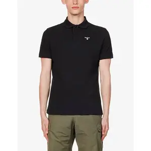 Barbour Brand-embroidered Ribbed-trim Regular-fit Cotton-piqué Polo Shirt Xxl - Black