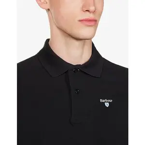 Barbour Brand-embroidered Ribbed-trim Regular-fit Cotton-piqué Polo Shirt Xxl - Black