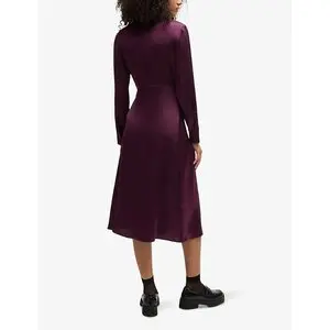 Hugo Drape-front Satin Midi Dress