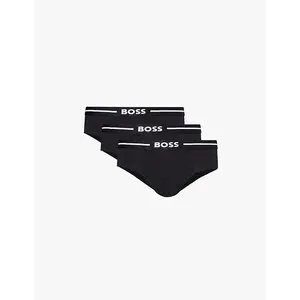 BOSS Branded Waistband Stretch-cotton Briefs Xxl - Black