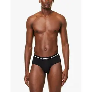 BOSS Branded Waistband Stretch-cotton Briefs Xxl - Black