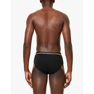 BOSS Branded Waistband Stretch-cotton Briefs Xxl - Black