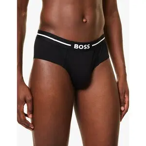 BOSS Branded Waistband Stretch-cotton Briefs Xxl - Black