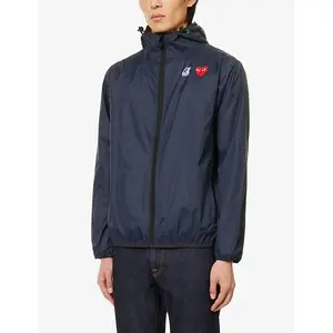 Play Comme Des Garcon Comme Des Garçons Play X K-way Brand-print Hooded Jacket - Navy