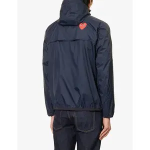 Play Comme Des Garcon Comme Des Garçons Play X K-way Brand-print Hooded Jacket - Navy