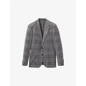 REISS Feel Check-print Woven Blazer