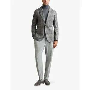 REISS Feel Check-print Woven Blazer