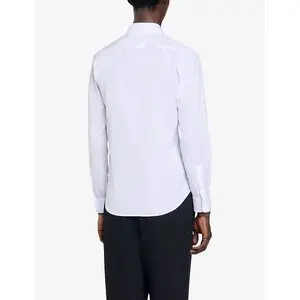 Sandro Classic-collar Long-sleeve Cotton Shirt - Naturels