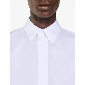 Sandro Classic-collar Long-sleeve Cotton Shirt - Naturels